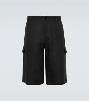 Dolce & Gabbana Linen Cargo Shorts - Black