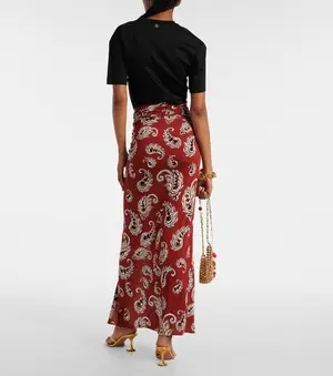 Rabanne Paisley Jersey Maxi Skirt - Red