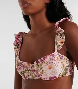 Agua Bendita Kiwi Floral Bikini Top - Multicoloured