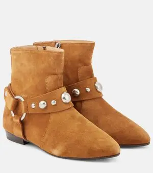 Isabel Marant Étoile Siago Embellished Suede Ankle Boots