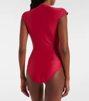 ADRIANA DEGREAS Belted Swimsuit - Red