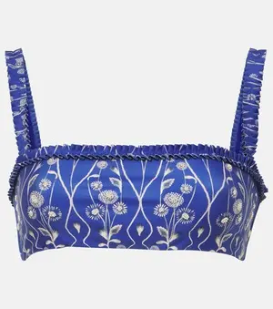Agua Bendita Olmo Printed Bikini Top - Blue