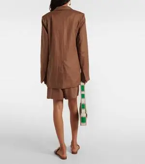 Asceno Azores Linen Blazer - Brown