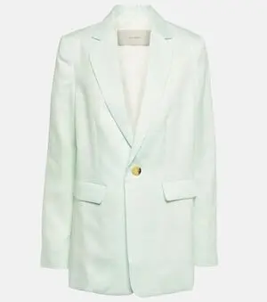 Asceno Azores Linen Blazer - Green