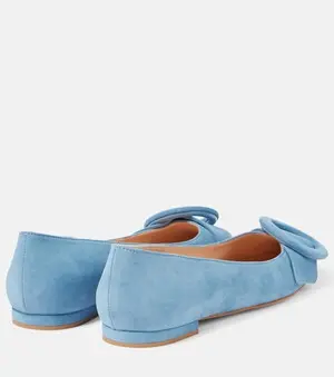 GIANVITO ROSSI Venezia Suede Ballet Flats - Blue