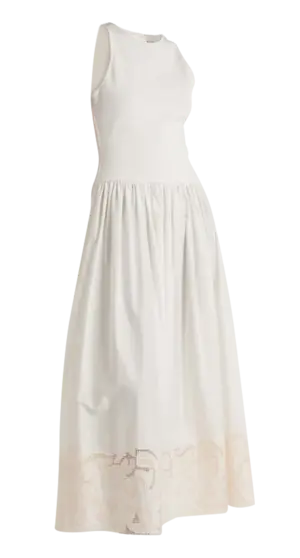Alemais AlMais Pegasus Embroidered Cotton Poplin Midi Dress In White - 20%  Off | Editorialist