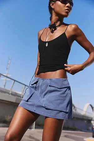 Free People FP Movement Flow Skort Vintage Indigo