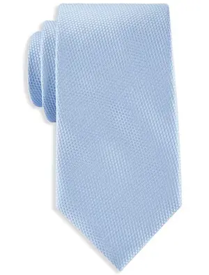 OAK HILL PREMIUM BY DXL Big And Tall Textured Silk Necktie - Light Blue