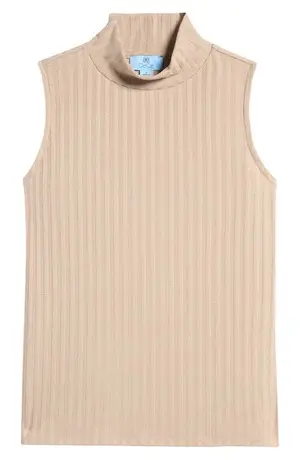 CECE DUPRAZ Mock Neck Ribbed Tank - Almond Beige