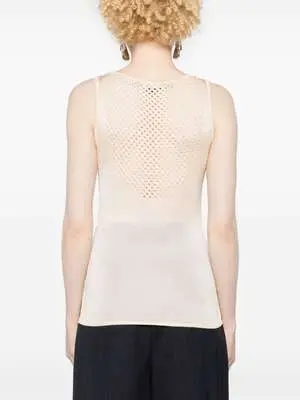 Rabanne Bead-embellished Knitted Top - Neutrals
