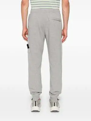 Stone Island Compass-badge Mélange Tapered Trousers - Grey