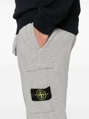 Stone Island Compass-badge Mélange Tapered Trousers - Grey