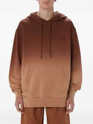 JW Anderson Logo-embroidered Gradient-effect Hoodie - Brown