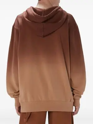 JW Anderson Logo-embroidered Gradient-effect Hoodie - Brown