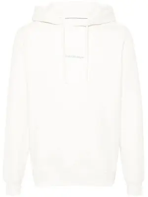 Calvin Klein Logo-embroidered Hoodie - White
