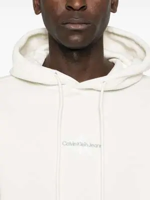 Calvin Klein Logo-embroidered Hoodie - White