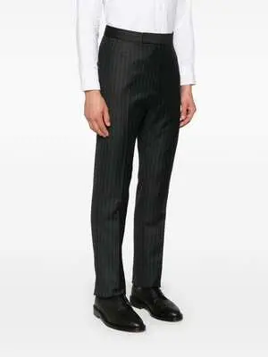Thom Browne Pinstripe Wool Trousers - Grey