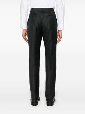 Thom Browne Pinstripe Wool Trousers - Grey