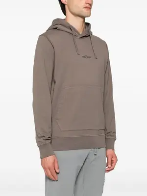 Stone Island Cotton Hoodie With Logo Detail - Neutrals
