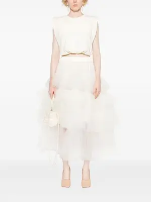 Simone Rocha Tulle Midi Skirt - White