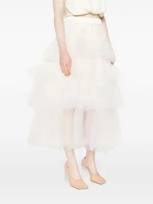 Simone Rocha Tulle Midi Skirt - White