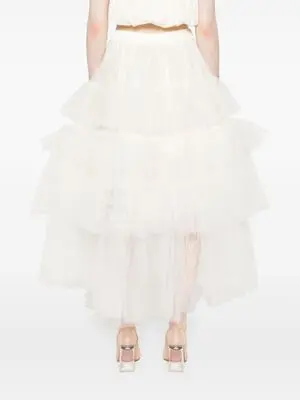 Simone Rocha Tulle Midi Skirt - White