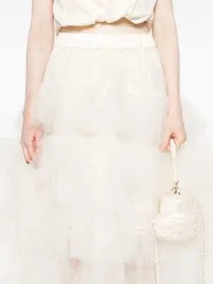 Simone Rocha Tulle Midi Skirt - White