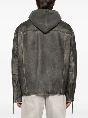 Acne Studios Logo-embossed Biker Leather Jacket