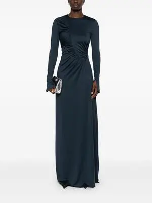 Victoria Beckham Gathered Long-sleeve Gown
