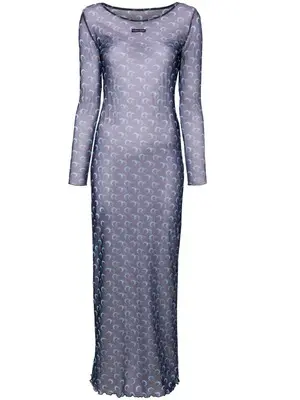 MARINE SERRE Crescent Moon-print Maxi Dress