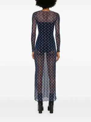 MARINE SERRE Crescent Moon-print Maxi Dress
