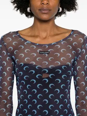 MARINE SERRE Crescent Moon-print Maxi Dress