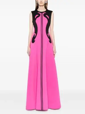 SAIID KOBEISY Panelled Neoprene Gown - Pink