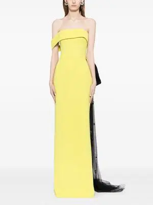 SAIID KOBEISY Bow Off-shoulder Gown - Green