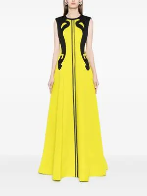 SAIID KOBEISY Panelled Neoprene Gown - Green