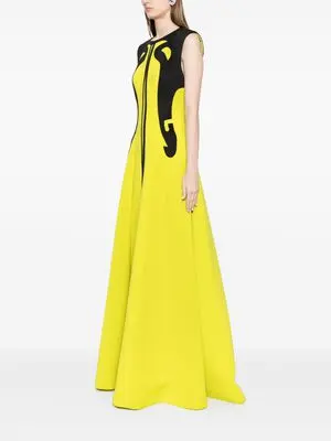 SAIID KOBEISY Panelled Neoprene Gown - Green