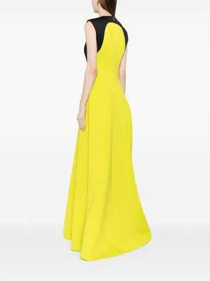 SAIID KOBEISY Panelled Neoprene Gown - Green