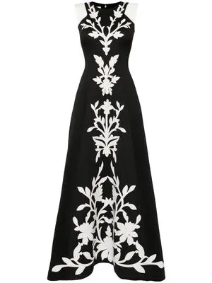 Black Floral Embroidered Dresses 