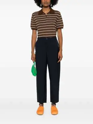 Marni Virgin Wool Tapered Trousers - Blue