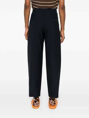 Marni Virgin Wool Tapered Trousers - Blue