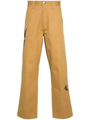 Carhartt Work In Progress Ducks-embroidered Straight-leg Trousers - Yellow
