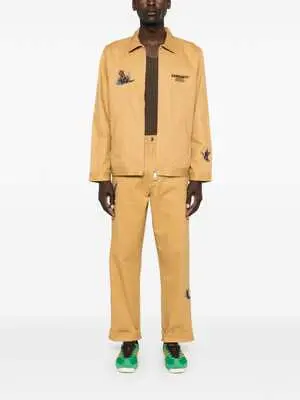 Carhartt Work In Progress Ducks-embroidered Straight-leg Trousers - Yellow