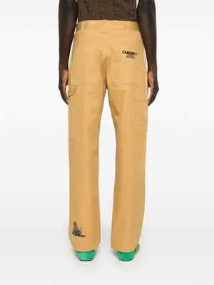 Carhartt Work In Progress Ducks-embroidered Straight-leg Trousers - Yellow