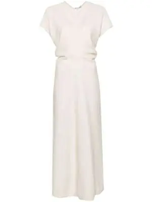 TOTEME Slouch Waist Crinkled Maxi Dress - Neutrals