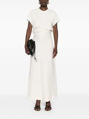 TOTEME Slouch Waist Crinkled Maxi Dress - Neutrals