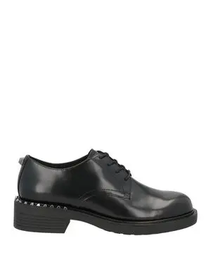Ash Leather Derby Shoes With Stud Detailing