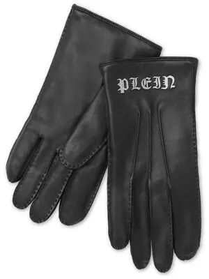 Philipp Plein Appliqué-logo Leather Gloves