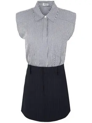 Simkhai Graham Contrast-fabric Mini Dress - Blue