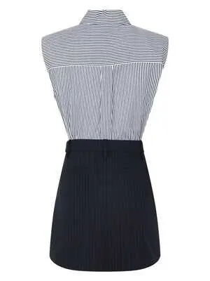 Simkhai Graham Contrast-fabric Mini Dress - Blue