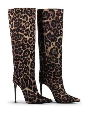 LE SILLA Eva 120mm Leopard-print Boots - Brown